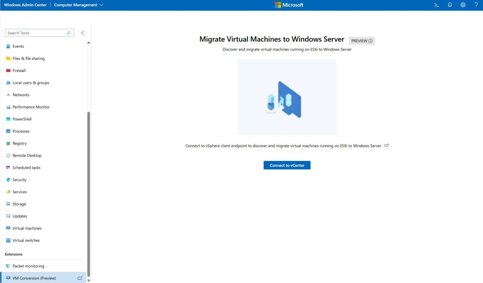 Migrate VMware virtual machines to Hyper-V in Windows Admin Center ...