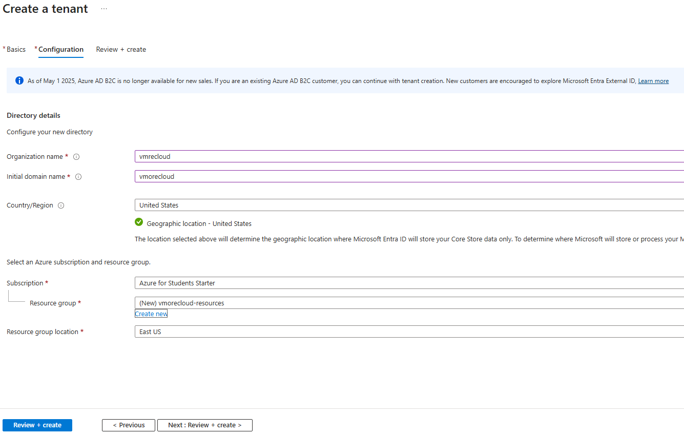 How to Create a New Tenant in Azure Active Directory